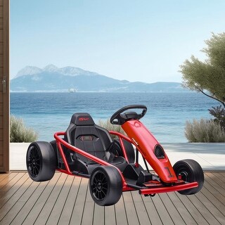 24V Electric Go Kart for Kids, 8.1 MPH Speed with Drifting, Dual-Drive ...