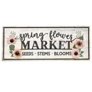 Spring Flower Market Sign - 0.50"W x 27.50"L x 11"H - Bed Bath & Beyond ...
