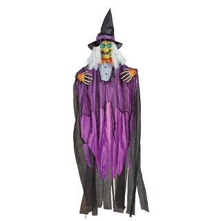 Spooky Motion Activated Hanging Talking Witch Halloween Decoration - 42 ...