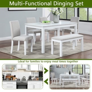 Rectangular Wooden Dining Table with Bench, Kitchen Table with Bench ...