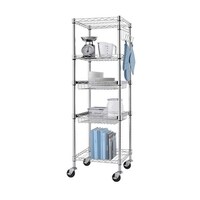 TRINITY EcoStorage® 5-Tier 18x18x56.5 Commercial Square Rack w/ Wheels ...