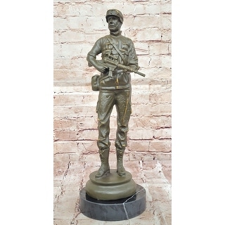 Modern Soldier Bronze Sculpture With Rifle - Military Hero Art - Bed ...