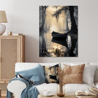 Designart "Beige Canal Serene Waterways Jet" Canals Metal Wall Decor ...