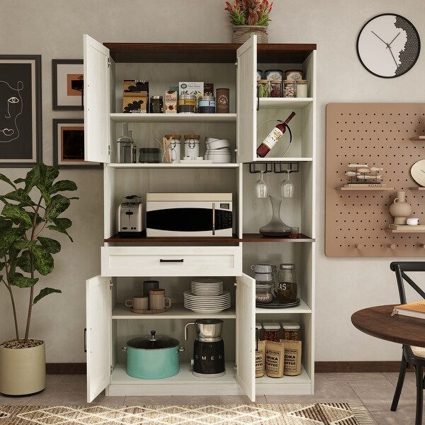 Antique white pantry cabinet store