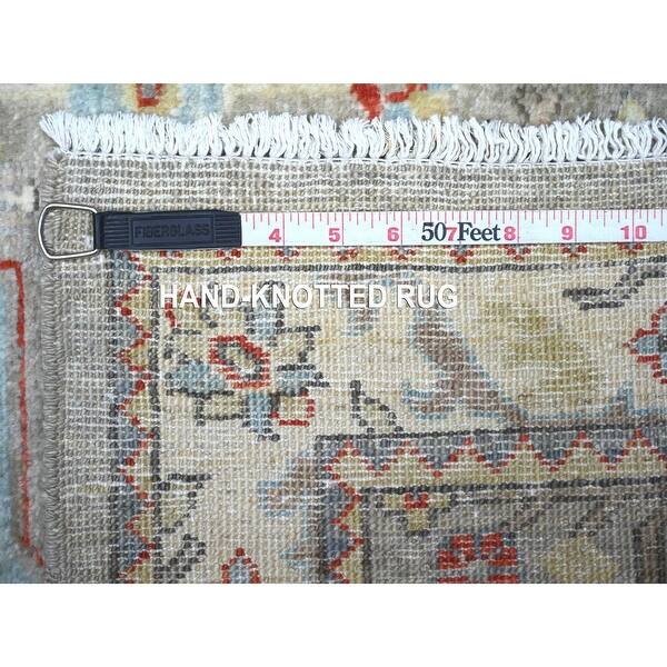 Sardine Grey with Fresh Mint Ivory Caucasian Ashtafa Design Fine Aryana ...