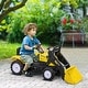 Aosom Kids Ride-On Excavator, Manual Pedal Digger, Front Loader Tractor ...