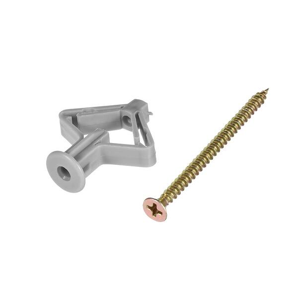 10x50mm Plastic Expansion Tube with Screws for Hollow Drywall Gray ...