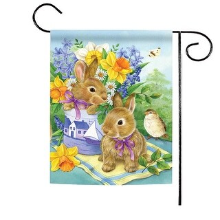 Easter Bunny Bouquet Outdoor Garden Flag 18" x 12.5" - Bed Bath ...
