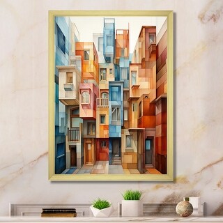 Designart "Cubism Art Multidimensional III" Cubism Framed Canvas Prints ...