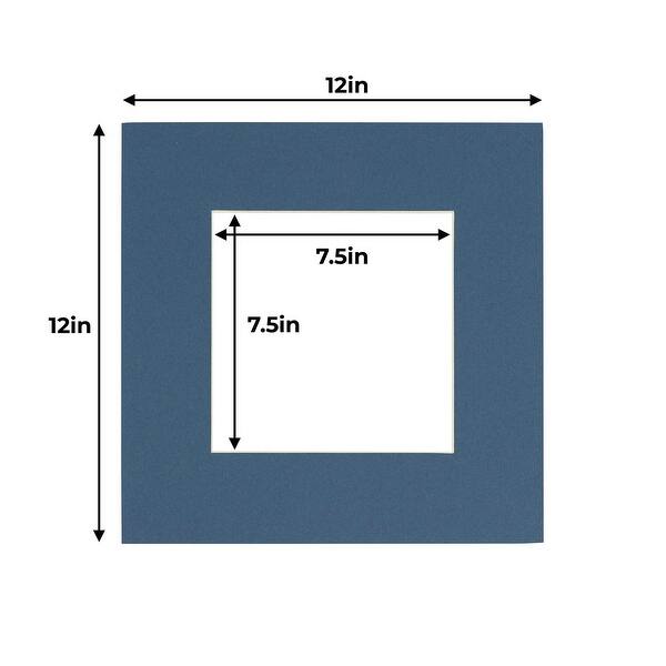 12x12 Mat for 8x8 Photo - Steel Blue Matboard for Frames Measuring 12 x ...