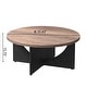 Modern 35 Inch Round Coffee Table with cross legs ，Rustic Brown Table ...
