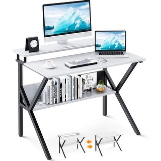 Small Computer Desk for Small Spaces, 27.5 Inch Compact Desk with ...