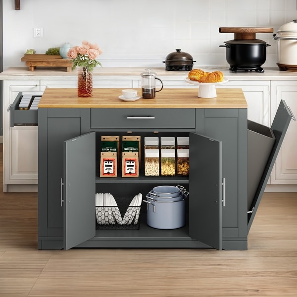 Moasis 53 inch Rolling Kitchen Island Storage Cabinet Portable Mobile Kitchen Cart On Sale Bed Bath Beyond 40329919