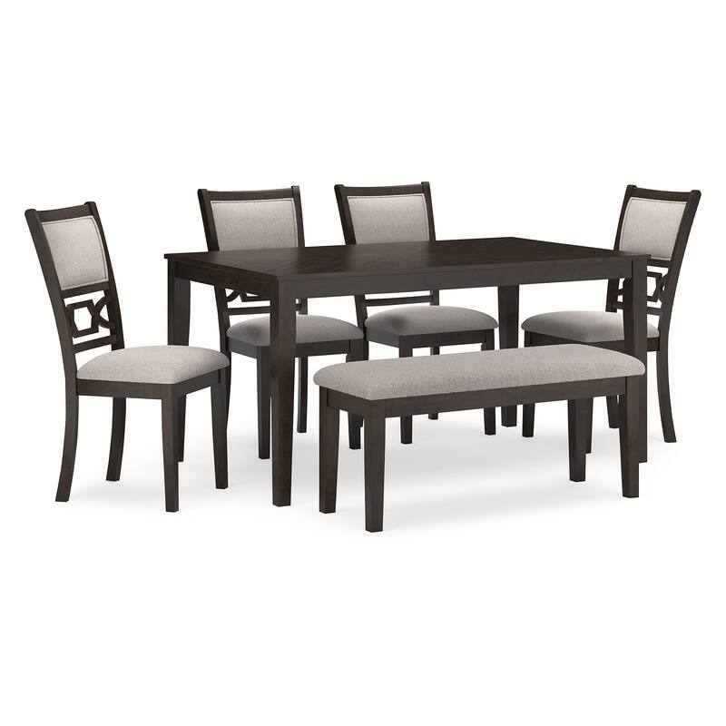 Signature Design by Ashley Langwest Dining Table and 4 Chairs and Bench ...