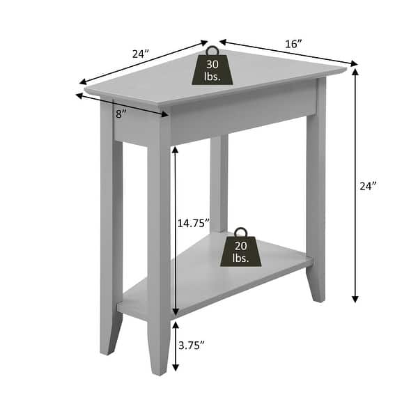 Convenience Concepts American Heritage Wedge End Table with Shelf - Bed ...