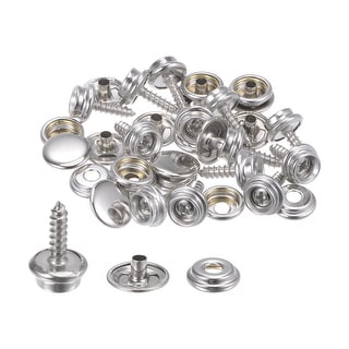 10 Sets Screw Snap Fasteners Kit 15mm Stainless Steel Snaps Button ...