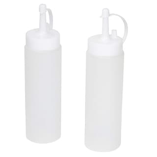Chef Craft 2pc 6 oz Clear Squeeze Bottles Set with Cap - Great for ...