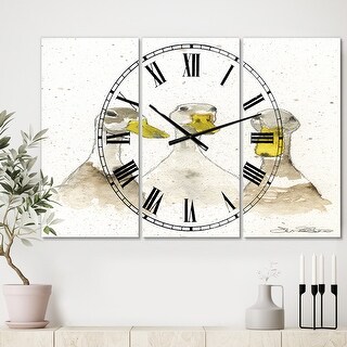Designart 'Three White Ducks' Large Farmhouse Wall Clock - 3 Panels ...