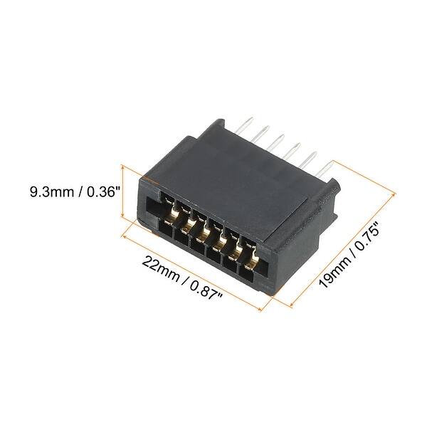 Card Edge Connector Black Socket Right Angle 12 Pin 2.54mm Pitch, Pack ...