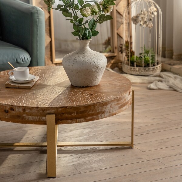 Modern wood round coffee table store