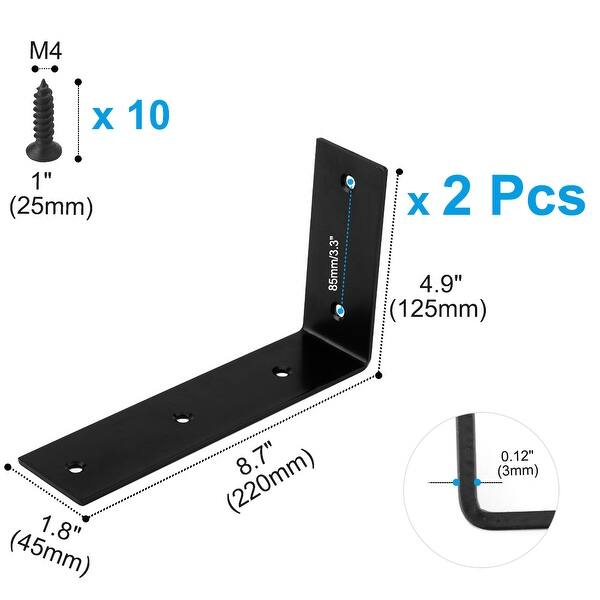 2Pcs Right Angle Bracket Stainless Steel Fastener Corner Brace Joining ...