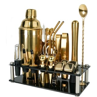 Bartender Kit , 24 Piece Gold Cocktail Shaker Set Stand - Bed Bath ...