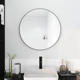 24/32 Inch Round Framed Wall Bathroom Vanity Mirror - Bed Bath & Beyond ...