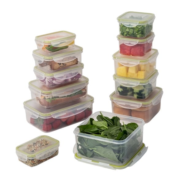 Honey-Can-Do 24-Piece Clear Plastic Snap-Lock Food Storage Set - Bed ...