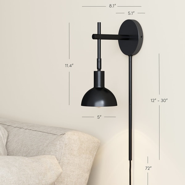 Nathan James Tamlin Wall Mounted Armed Sconce 1-Light Fixture with ...