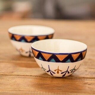 Novica Handmade Antigua Breeze Ceramic Condiment Bowls (Pair) - Bed ...