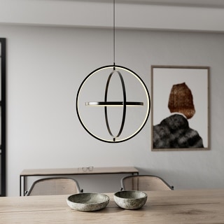 Luende Sphere Serie 1-Light Dimmable LED Pendant Light - Matte Black ...