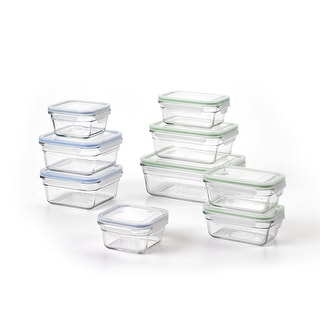 Glasslock 18-Piece Oven and Microwave-Safe Glass Food Storage and ...