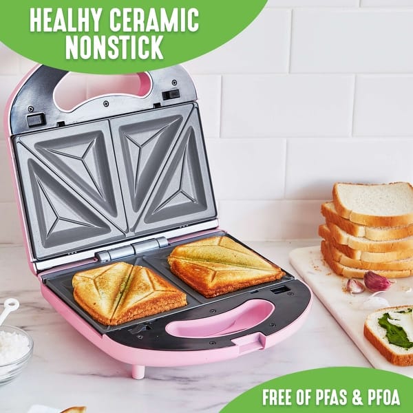 GreenLife Healthy Ceramic Nonstick Electric Sandwich & Waffle Duo - On ...