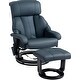 Blue Massage Recliner Chair with Ottoman, 360° Swivel, Vibration ...
