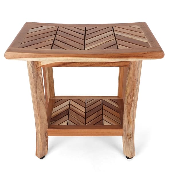 Chevron Teak Shower Stool - Bed Bath & Beyond - 38316481