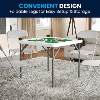 4-Player Folding Card Game Table with Cup Holders - 34.5"D x 34.5"W x ...