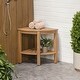 JONATHAN Y Maris 18" Solid Acacia Wood Corner Shower Bench with Shelf ...