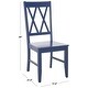 SAFAVIEH Yana Double X-Back Solid Wood Side Chair - 18"W x 22"D x 39"H ...