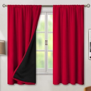 52 x 63 Inch,Blackout Curtains with Black Liner,2 Panels - Bed Bath ...