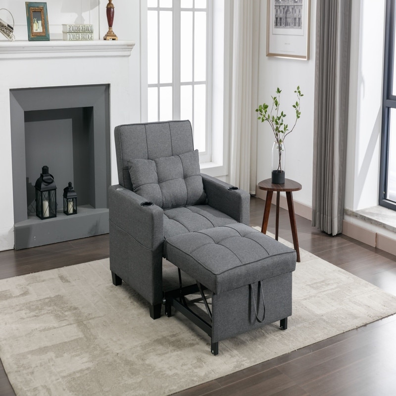 3-in-1 Pull Out Sleeper Chair Beds with USB Ports - On Sale - Bed Bath ...