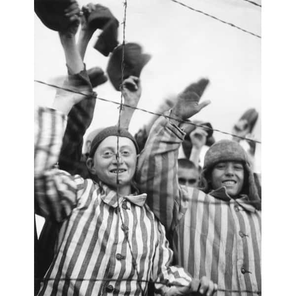 Dachau Prisoners Wave And Cheer The Seventh Us Army Liberators From ...