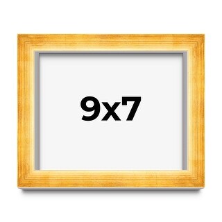 9x7 Shadow Box Frame Gold | 1.625 Inches Deep Real Wood Traditional ...