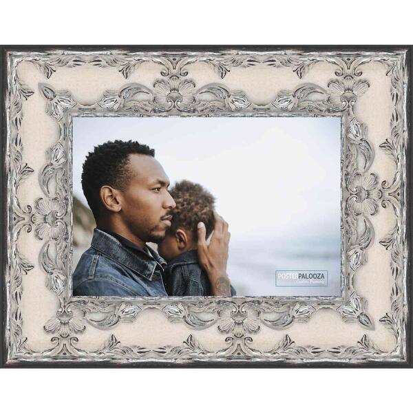 14x10 Traditional Pewter Complete Wood Picture Frame with UV Acrylic ...