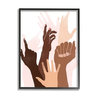 Stupell Arms Reaching and Rising Diverse Hand Gestures Framed Wall Art ...