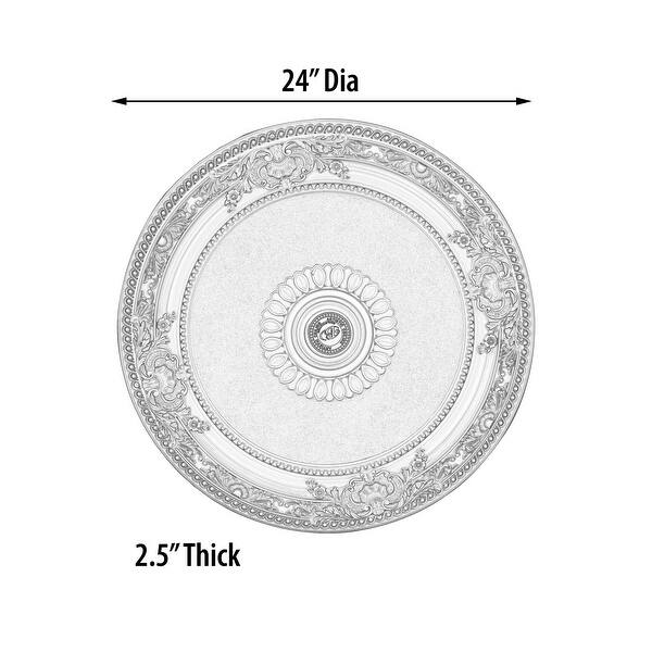 Cream French Petite Round Ceiling Medallion 24 Inch Diameter - Bed Bath ...