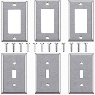 6Pcs Wall Plate Wall Socket Switch Plate Toggle Switch Modern Edge ...