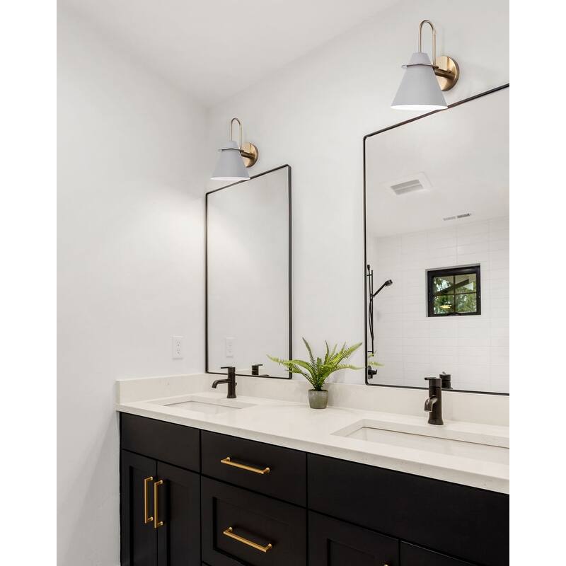 Talia Mid-Century Modern Metal Shade Vanity Light - Overstock - 36666458