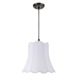 Aspen Creative 2-Light Fabric Lamp Shade Hanging Pendant, White - OIL RUBBED BRONZE - OIL RUBBED ...