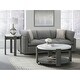 Luxury Round End Table - Grey Accent Table for Living Room, Bedroom ...