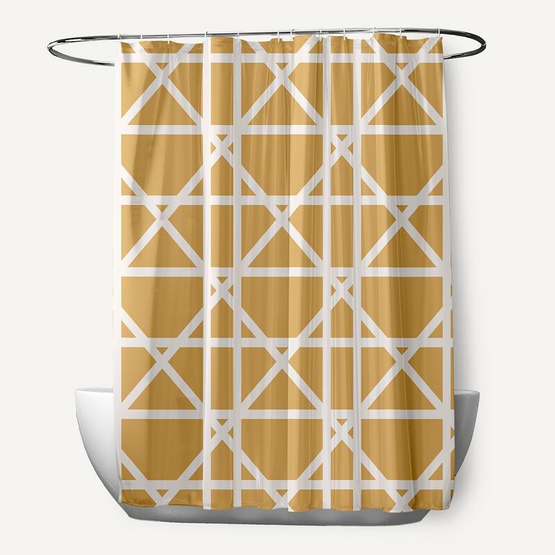 Trellis Geometric Print Shower Curtain (71 x 74) - Overstock - 10605177